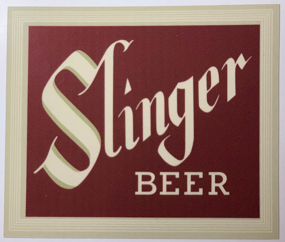 Decal - Slinger Storck Brewing - Slinger Beer Decal Burgundy and Light ...